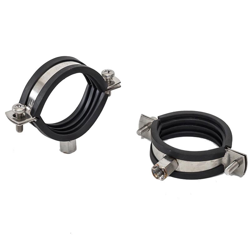 Heavy Duty Stainless Steel Pipe Clamp Lined with Rubber | Sindko Metal