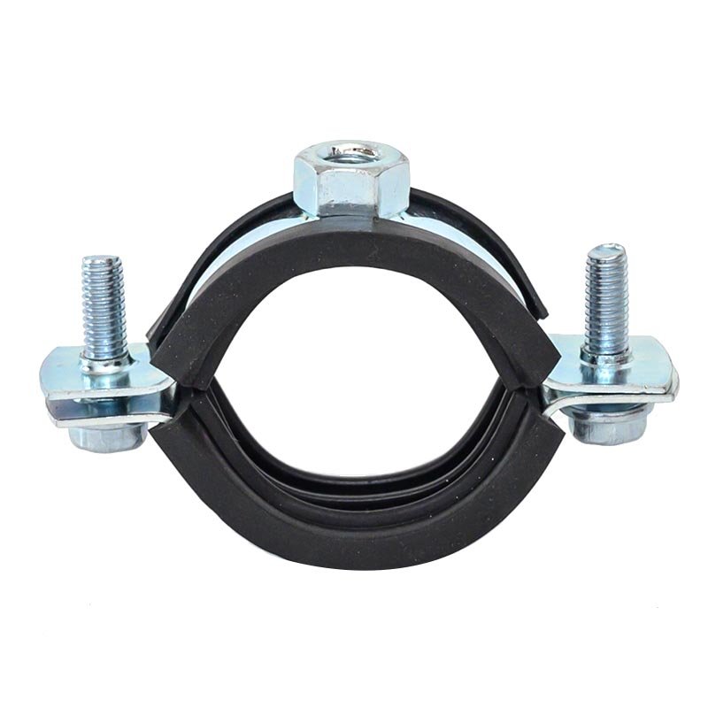 Pipe clamp lined rubber,Pipe clamps with EPDM rubber with M10 nut,zinc ...
