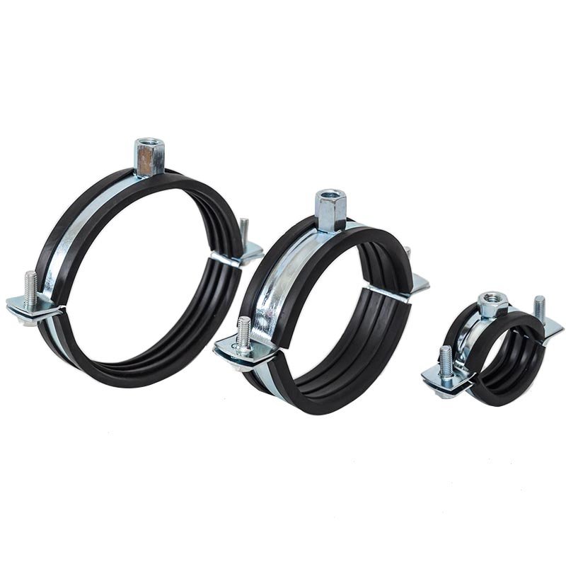 25mm Width Pipe Clamp with Rubber, Zinc Plated | Sindko Metal
