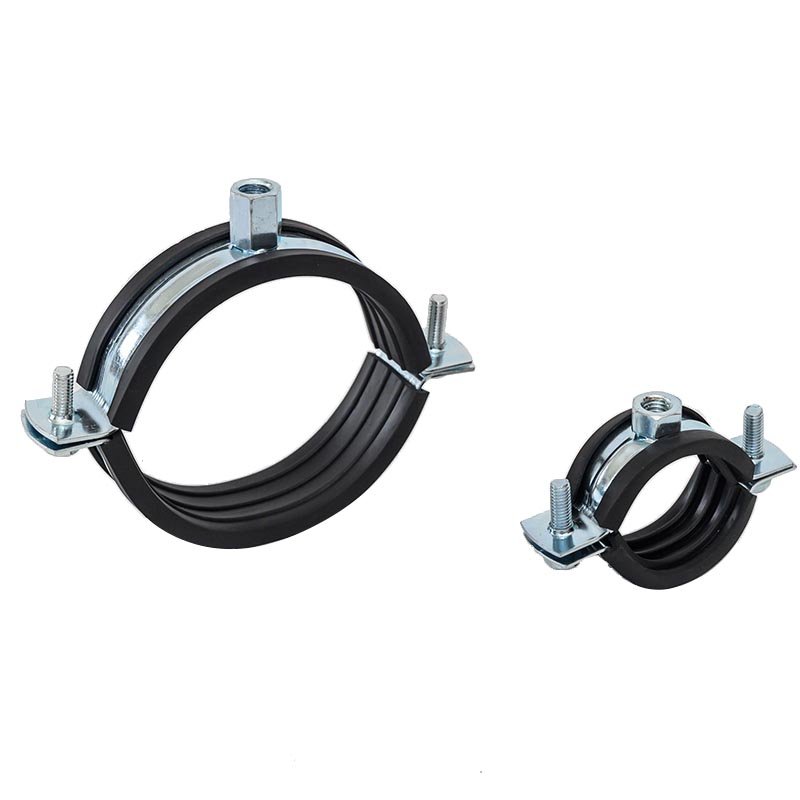 25mm Width Pipe Clamp with Rubber, Zinc Plated | Sindko Metal