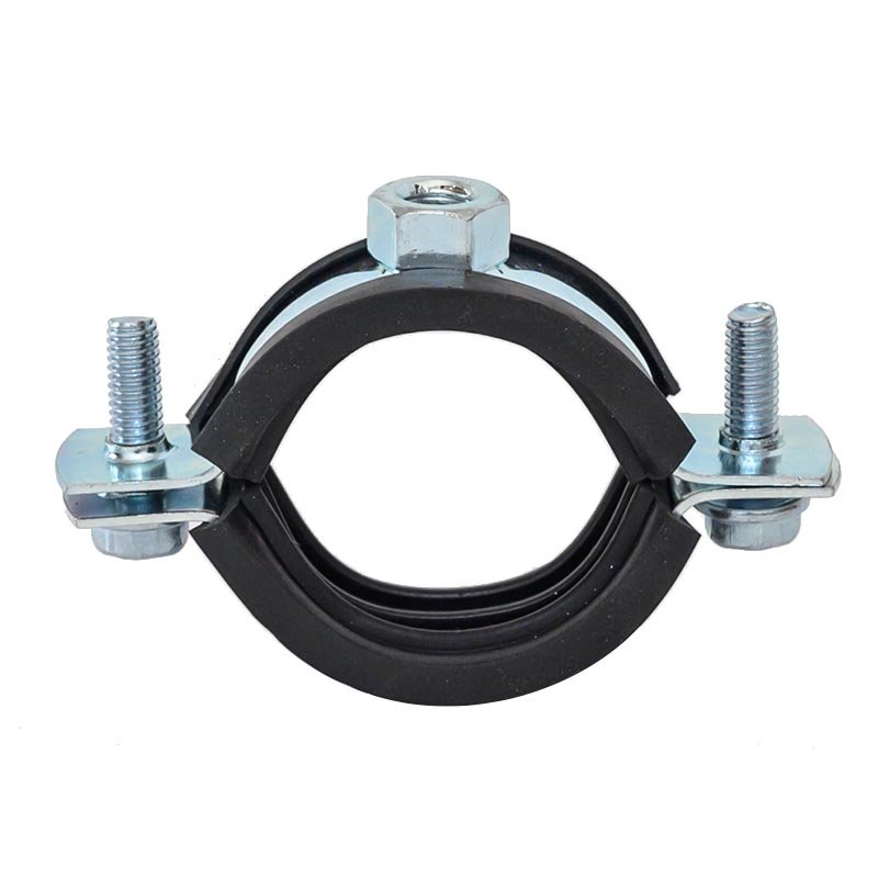 25mm Width Pipe Clamp with Rubber, Zinc Plated | Sindko Metal