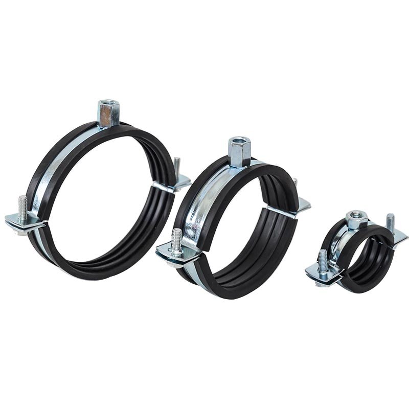 Pipe clamp lined rubber,Pipe clamps with EPDM rubber with M10 nut,zinc ...
