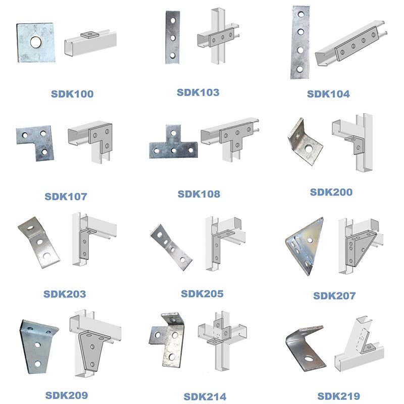 Flat plate strut fitting with 2 holes